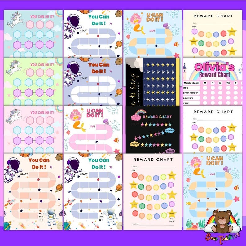 15 Printable Reward Chart Toddler, Chore Chart for Kids, Behavior Chore ...