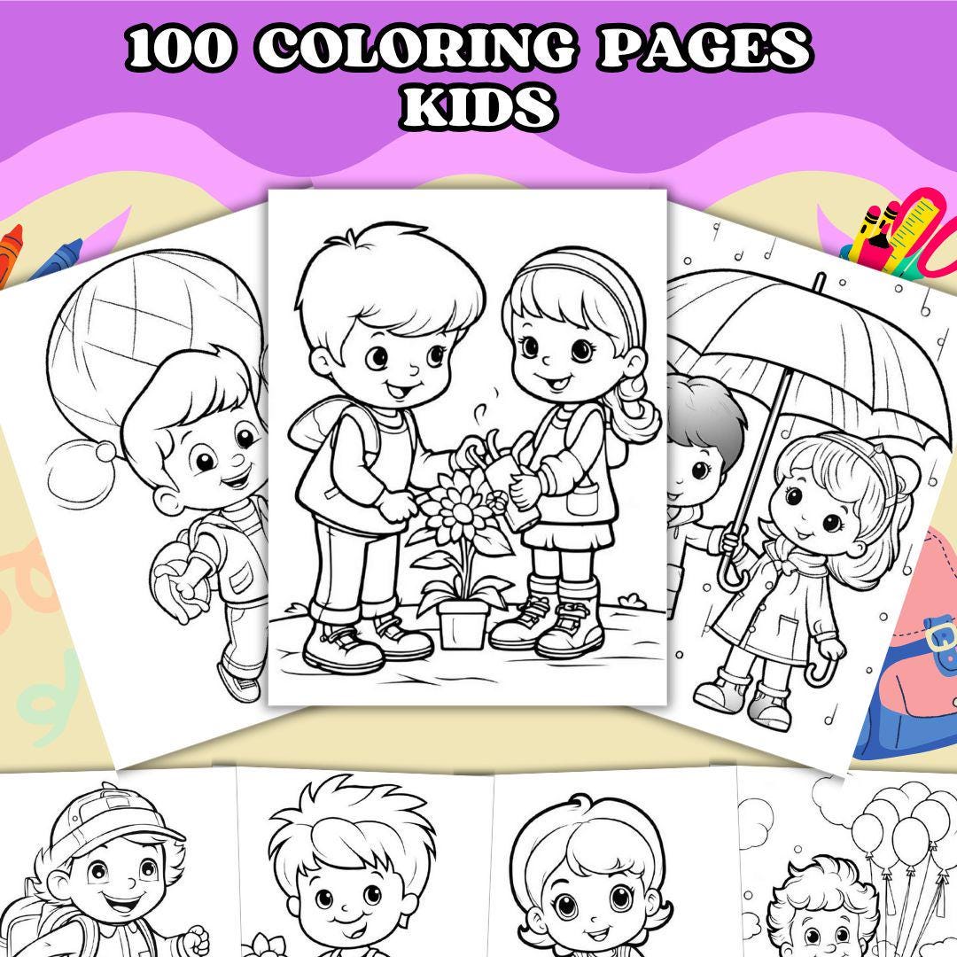 100 Easy Children Coloring Pages ,toddlers Preschoolers, Boys Coloring ...