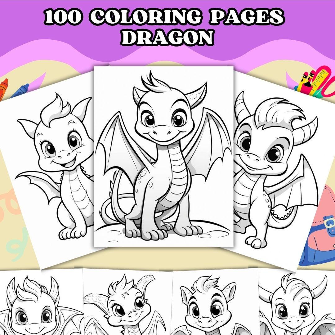 100 Cute Dragon Coloring Pages for Kids ,toddlers Preschoolers Toddlers ...