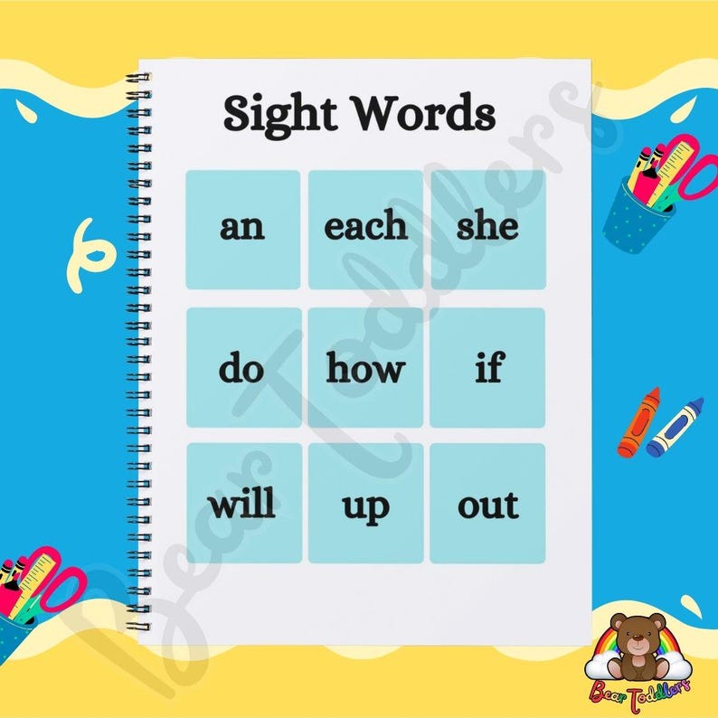 20 Printable Sight Words, Kindergarten Sight Word Worksheets, Toddler ...