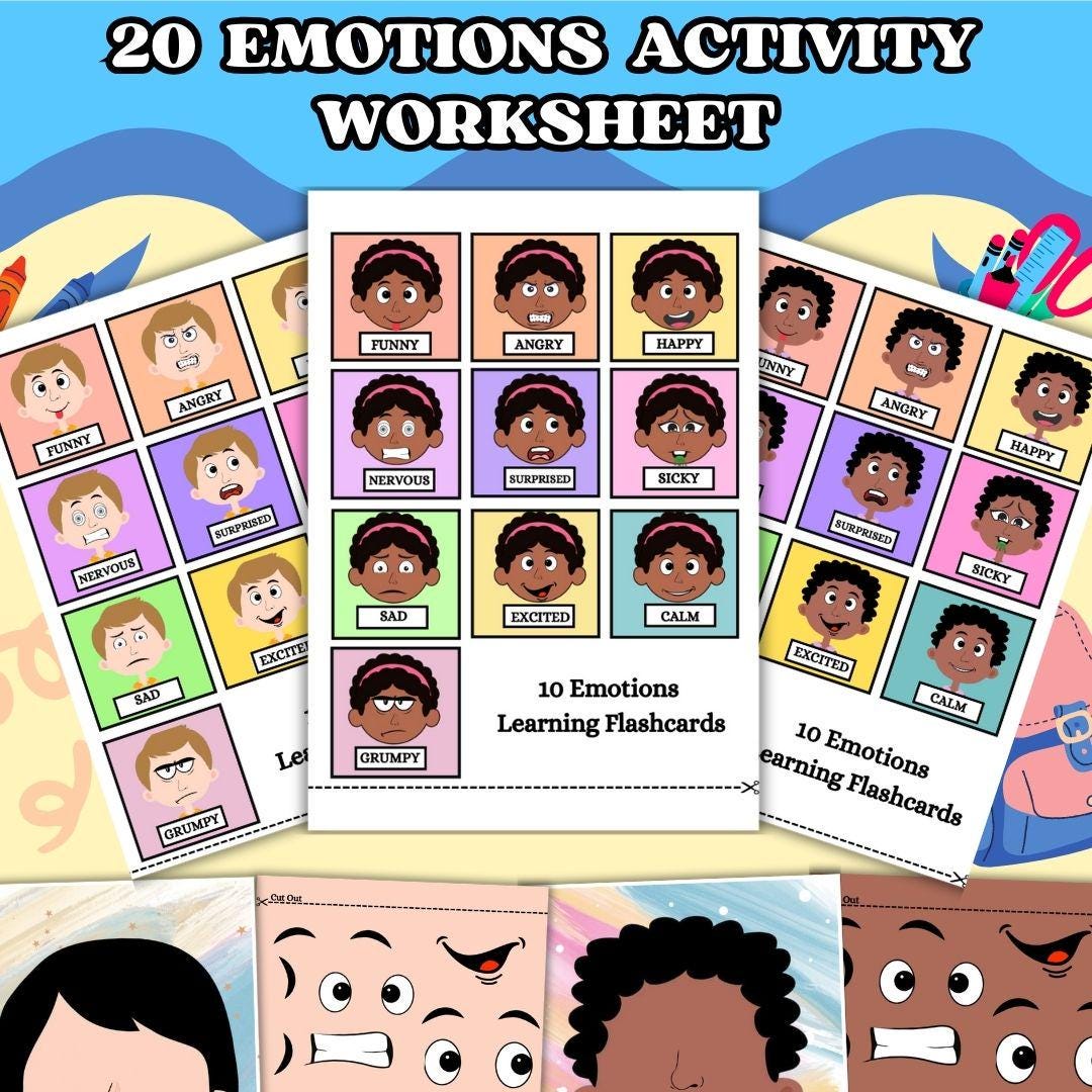 20 Emotions Activity for Kids Boys Girls Toddler Emotions, Toddler ...