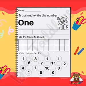 200 Digital Math Tracing & Coloring, Pages for Kids Learn Numbers With ...