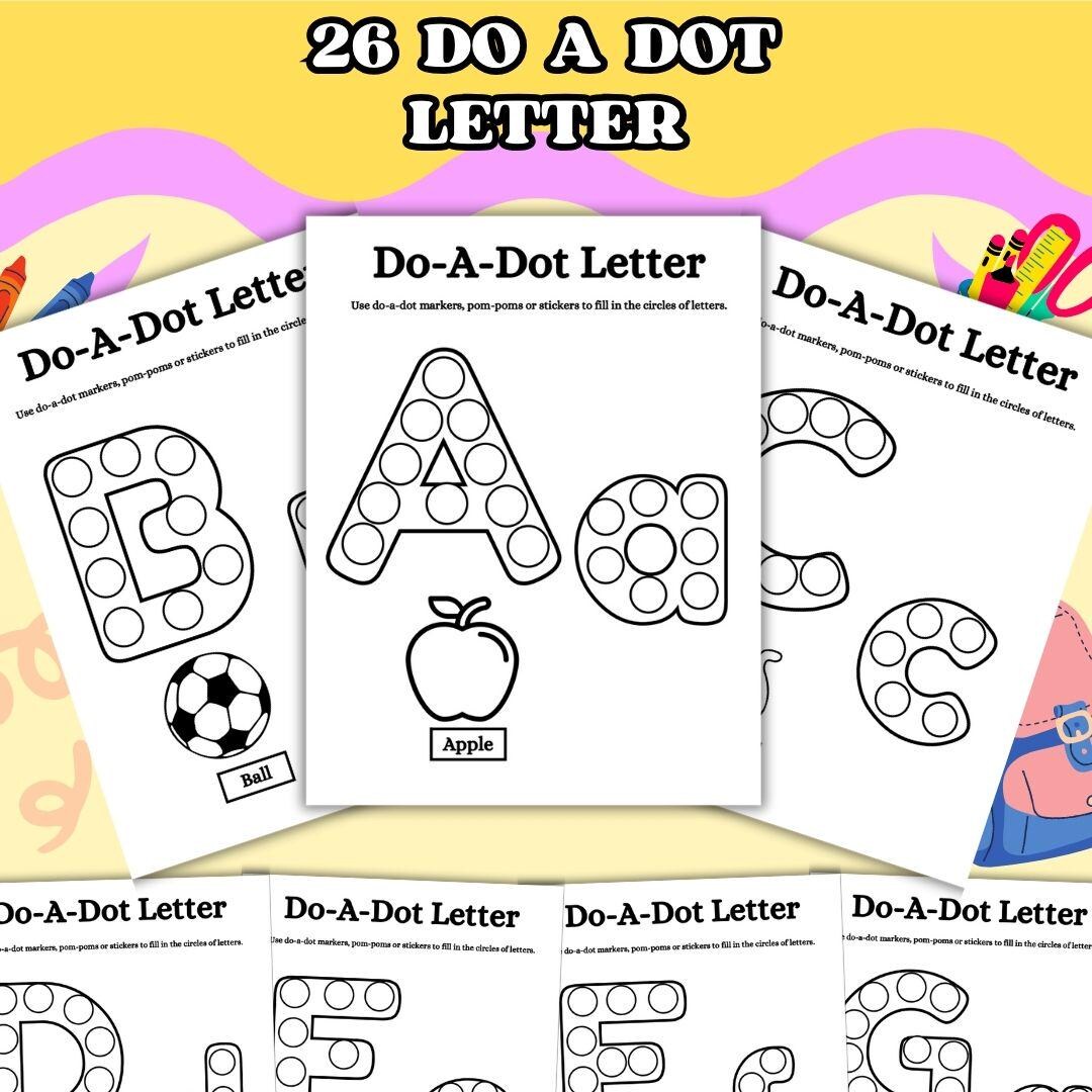 26 Dot a Dot Marker Tracing Worksheets for Kids, Do a Dot Activity ...