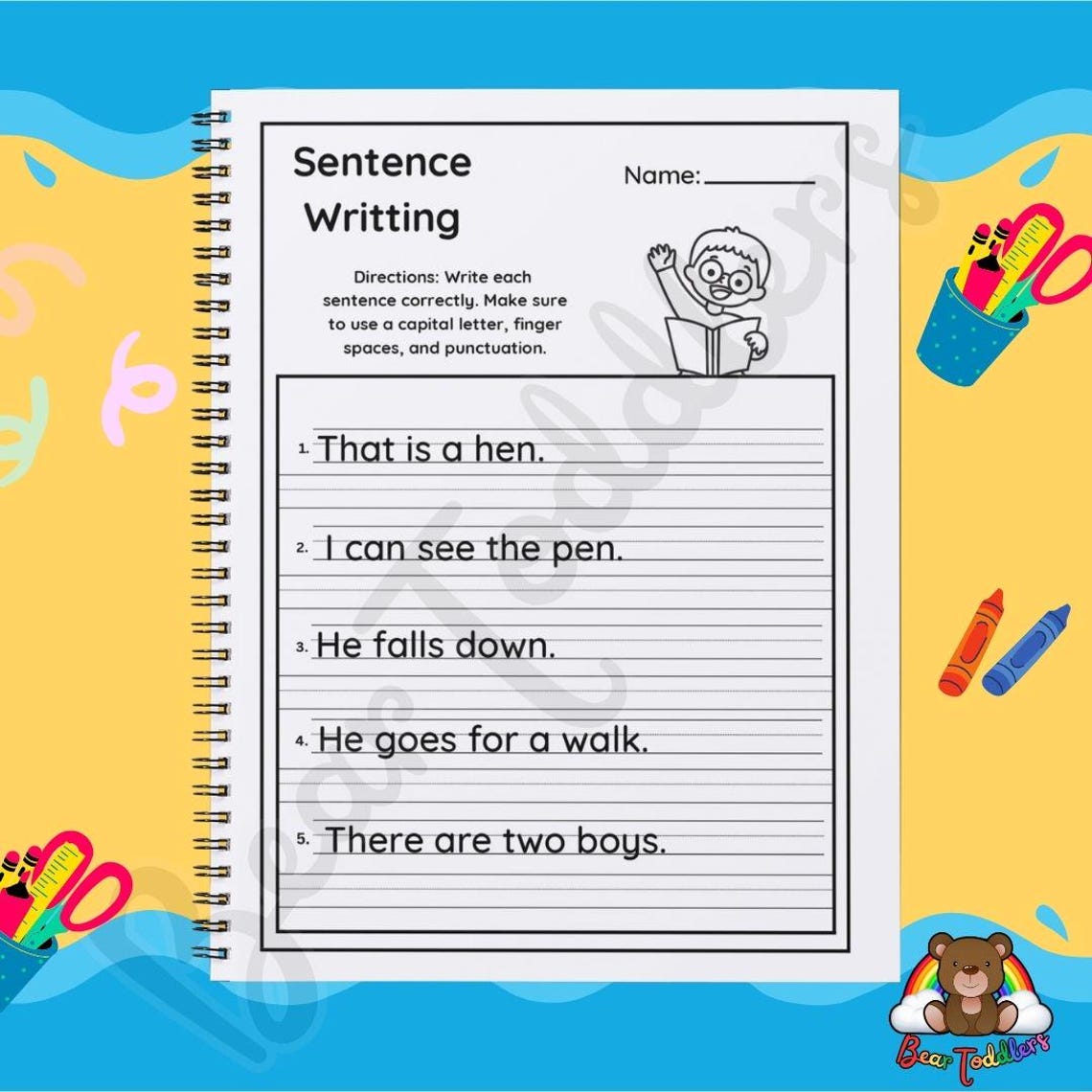 30 Write the Sentence Worksheets, Printable Sentences Writing Practice ...
