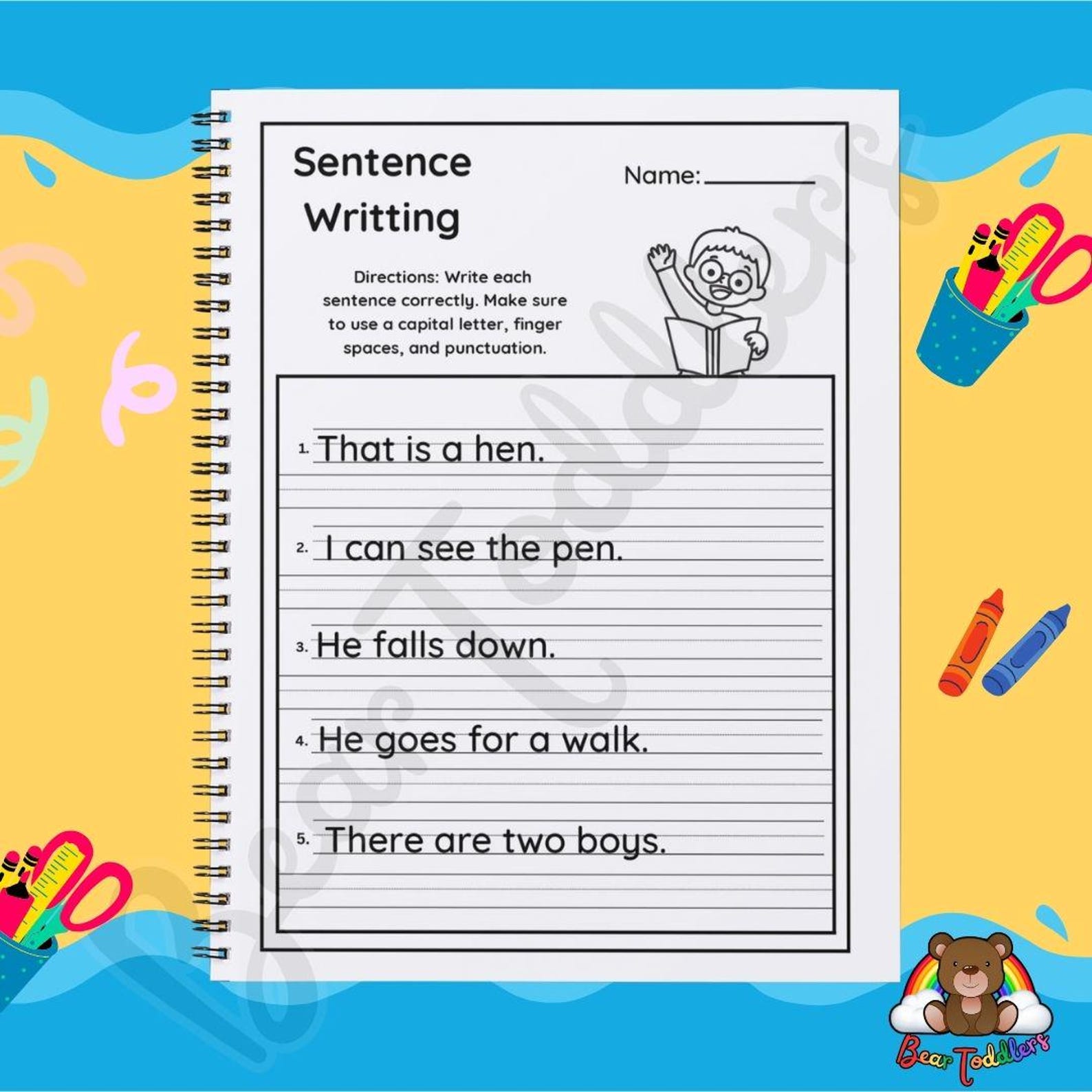 30 Write the Sentence Worksheets, Printable Sentences Writing Practice ...
