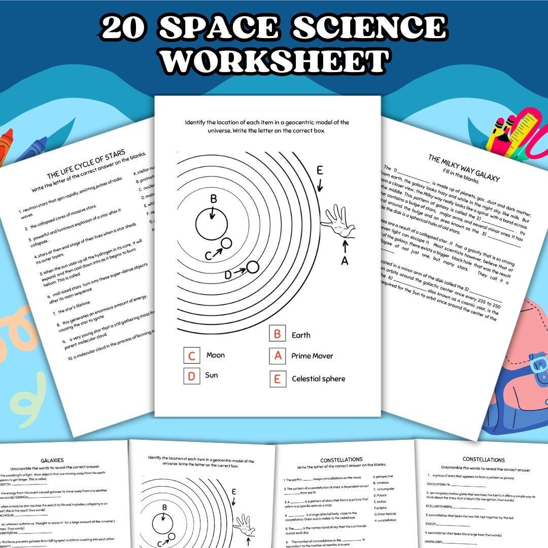 20 Space Worksheets for Kids for Kids, Space Printable Activities Space ...