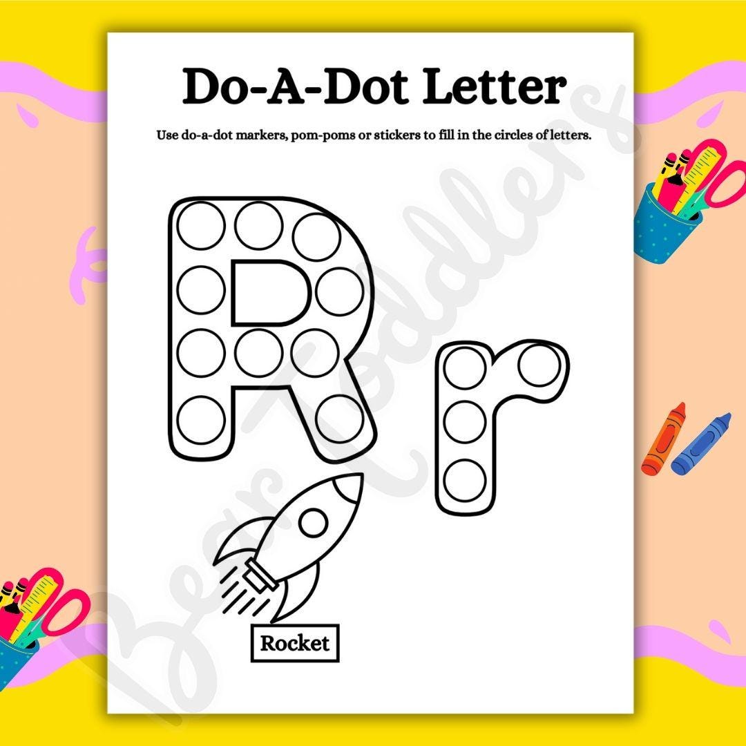 26 Dot a Dot Marker Tracing Worksheets for Kids, Do a Dot Activity ...