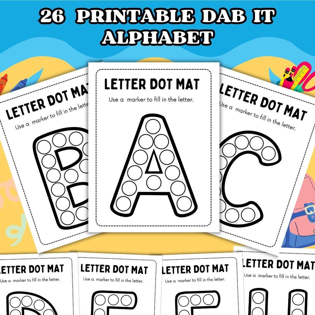 26 Dot Marker Coloring Pages, Do a Dot Activity, Toddler Workbook ...