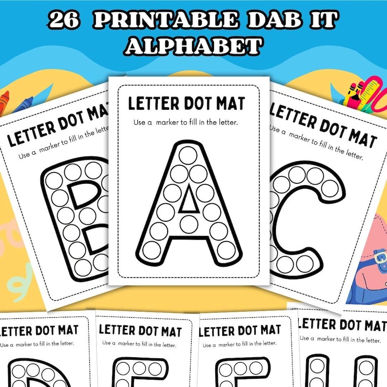 26 Dot Marker Coloring Pages, Do a Dot Activity, Toddler Workbook ...