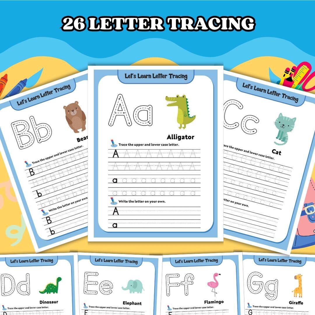 Printable Alphabet Trace Worksheets for Preschool ,letters for Kids ...