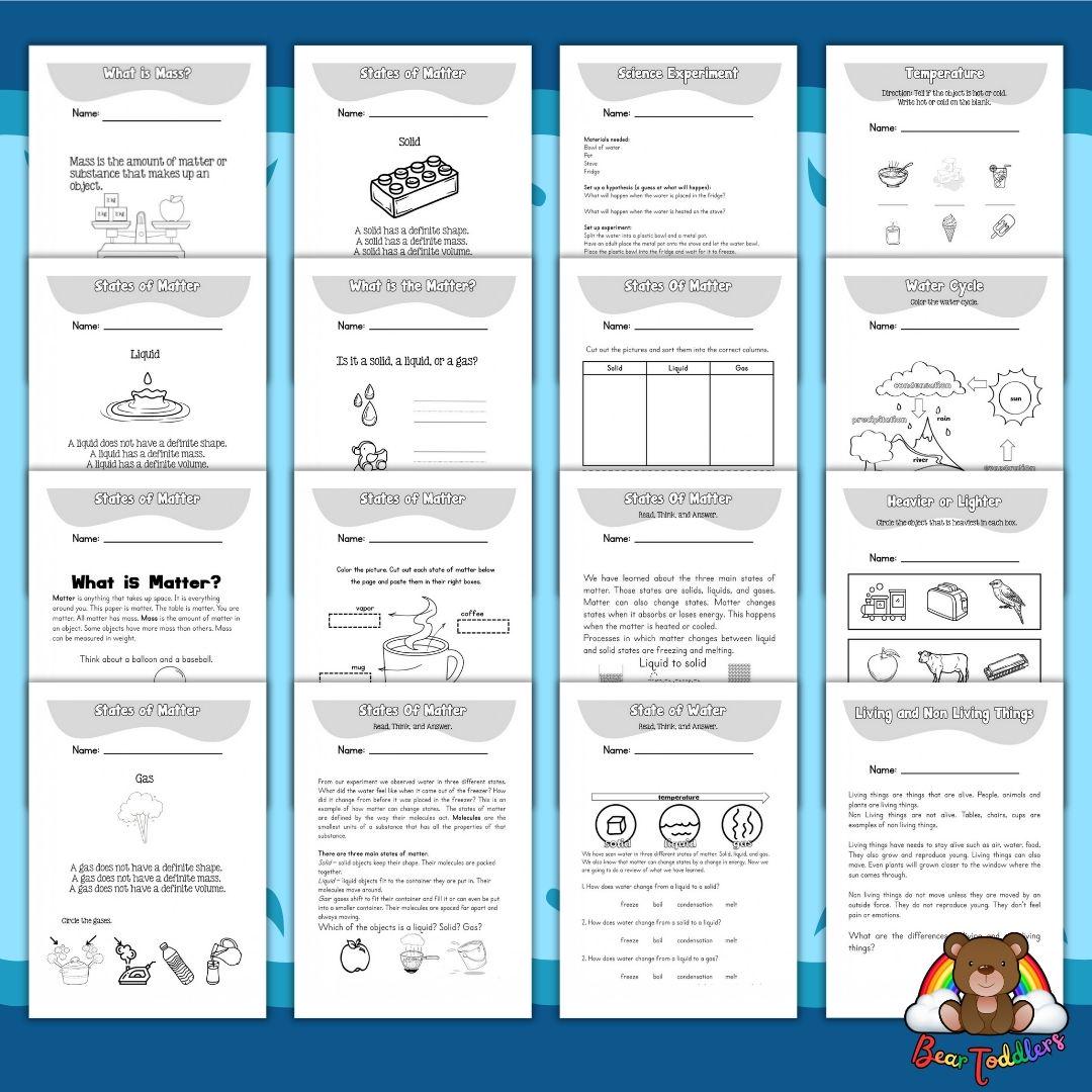 200 Science Preschool Worksheets, Science Worksheet Pdf, Activity Book ...