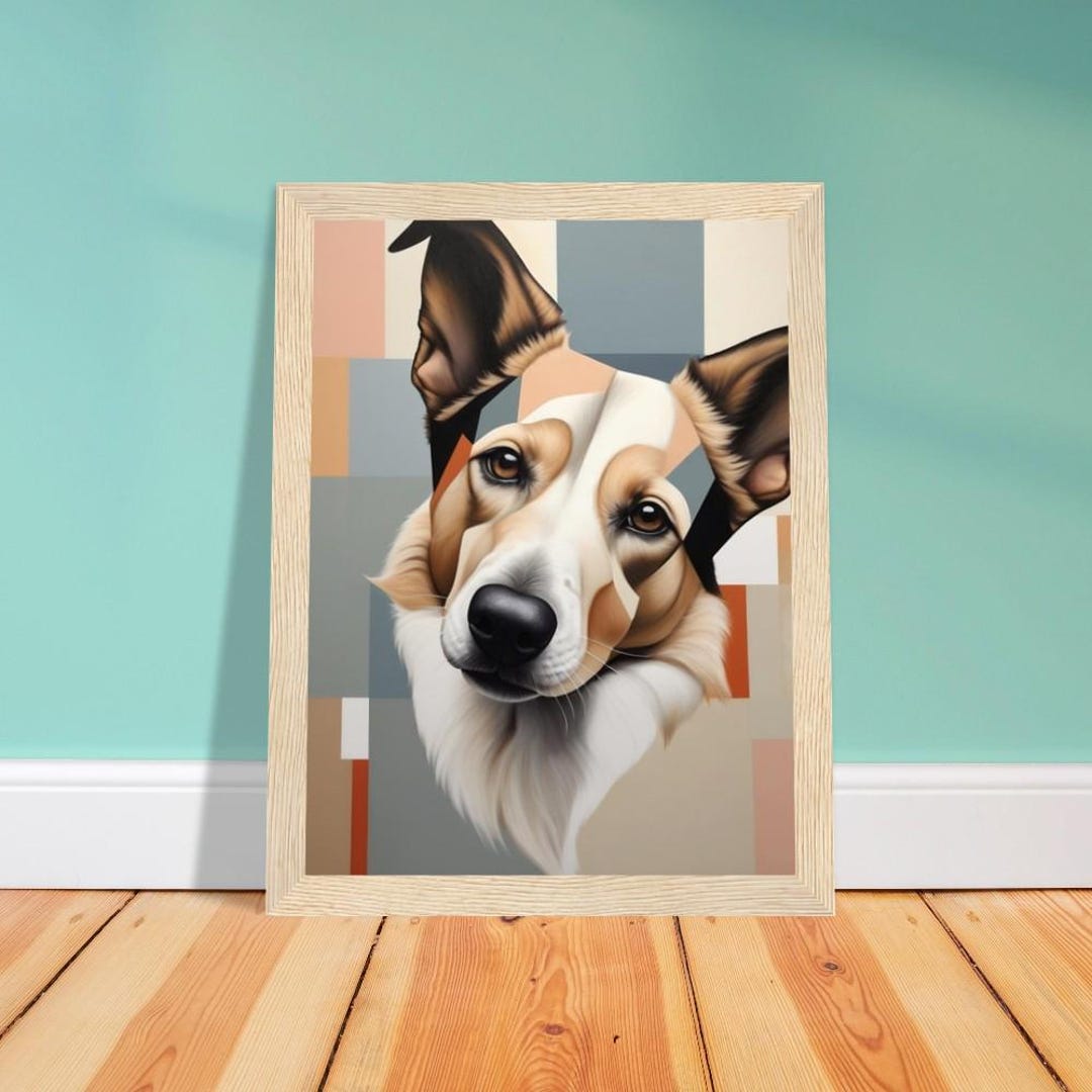 Modern Cubist Dog Portrait Art Print Unique Abstract Pet Decor ...