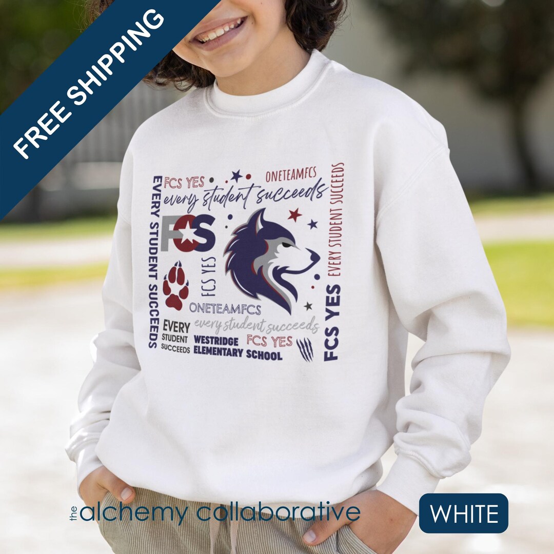 FCS Yes WRE Spirit Wear School Pride Gildan 18000 Crewneck Sweatshirt ...