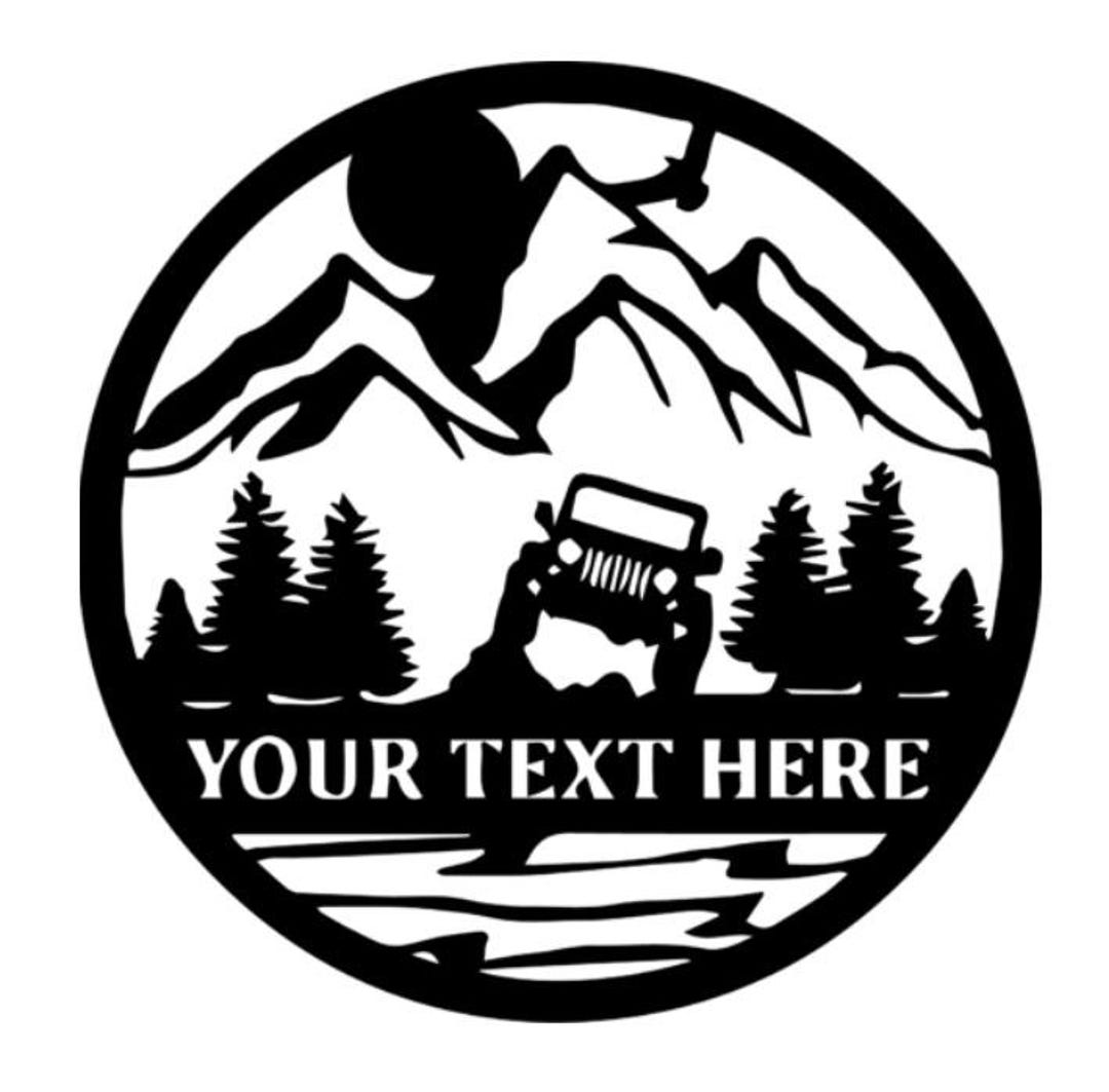 Mountain Scene Custom Design Gate Jeep in Mountains Nature Lover Gift ...