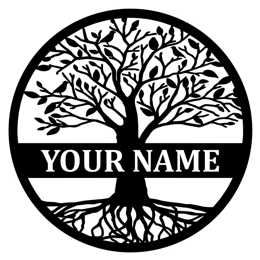 Tree of Life Design Custom Design Gate Personalized Sign Man Cave Metal ...