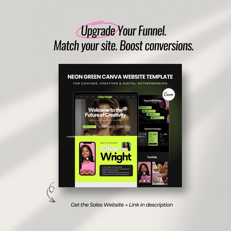 Pink Canva Sales Page Template: High-converting Funnel for Stan Store ...
