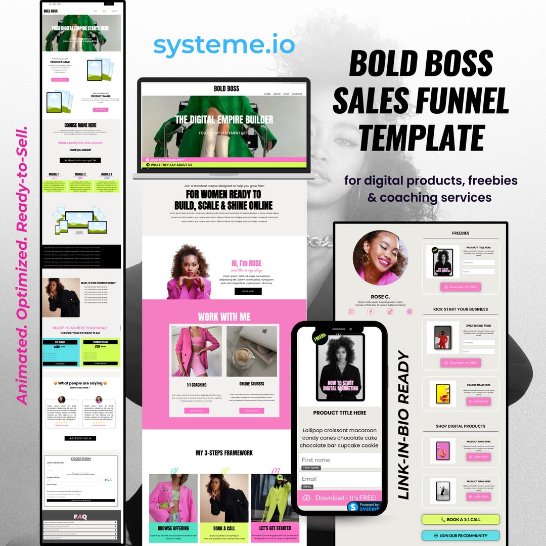 Systeme.io Website Template, Bold Funnel for Coaches, Mentors & Course ...
