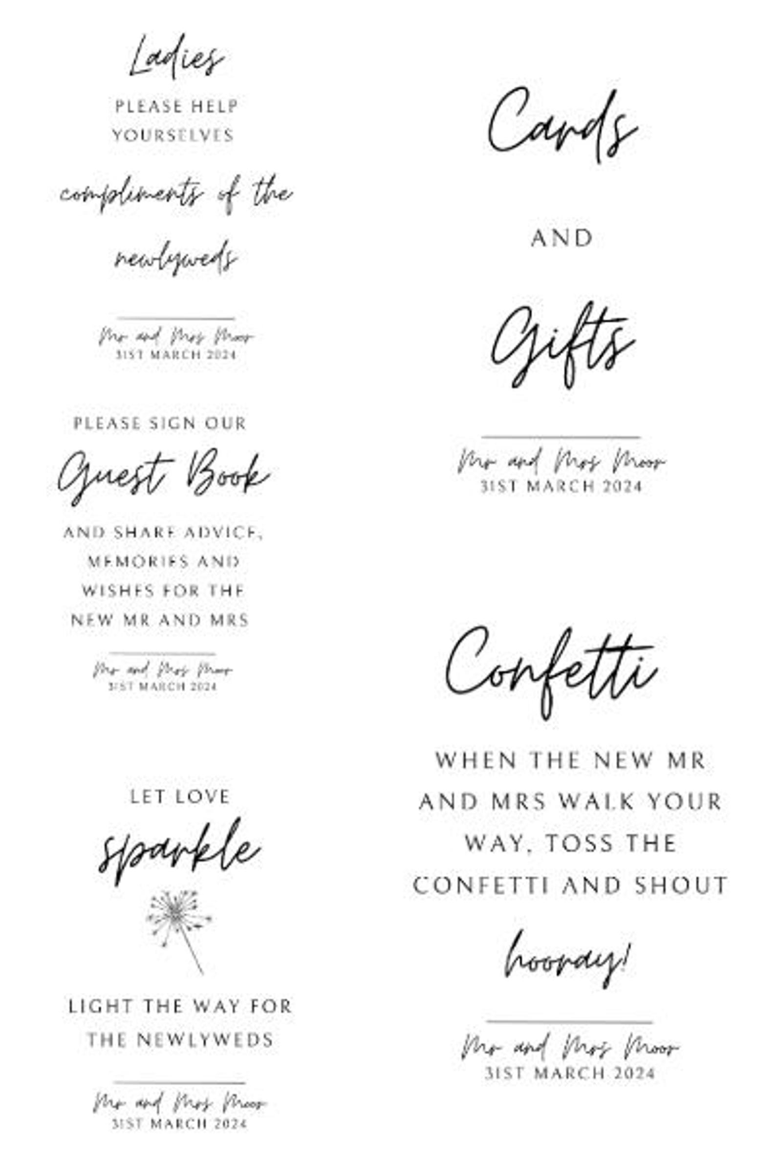Wedding Bundle Signage Minimalist - Etsy