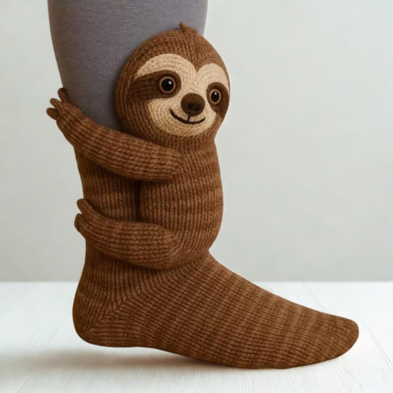 Adorable Crochet Animal Socks Cute 3D Animal Hugging Sock, Warm Winter ...