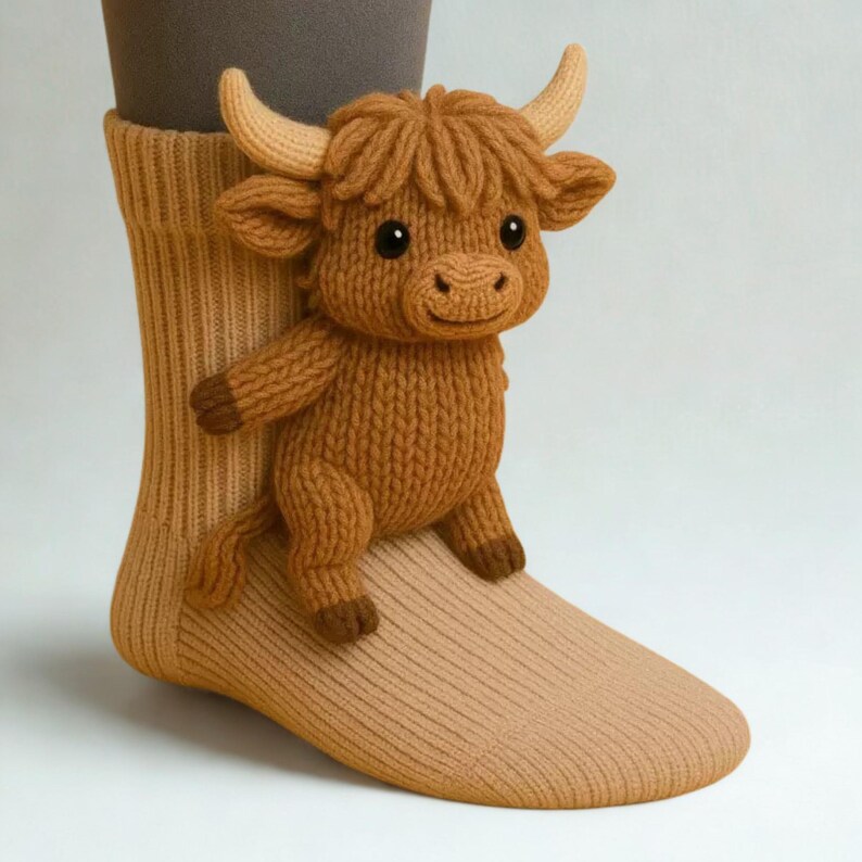 Adorable Crochet Animal Socks Cute 3D Animal Hugging Sock, Warm Winter ...
