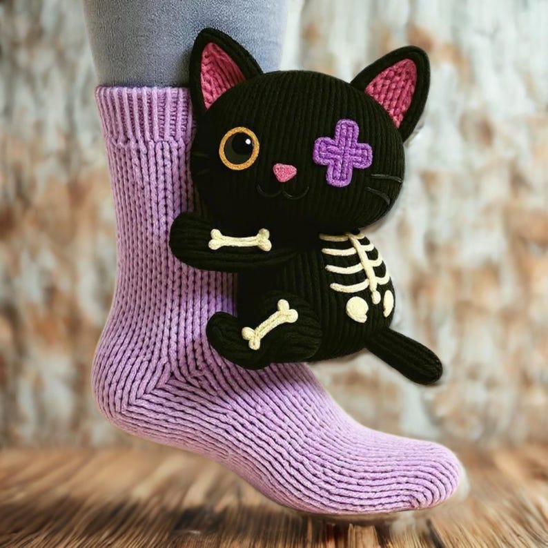 Adorable Crochet Animal Socks Cute 3D Animal Hugging Sock, Warm Winter ...