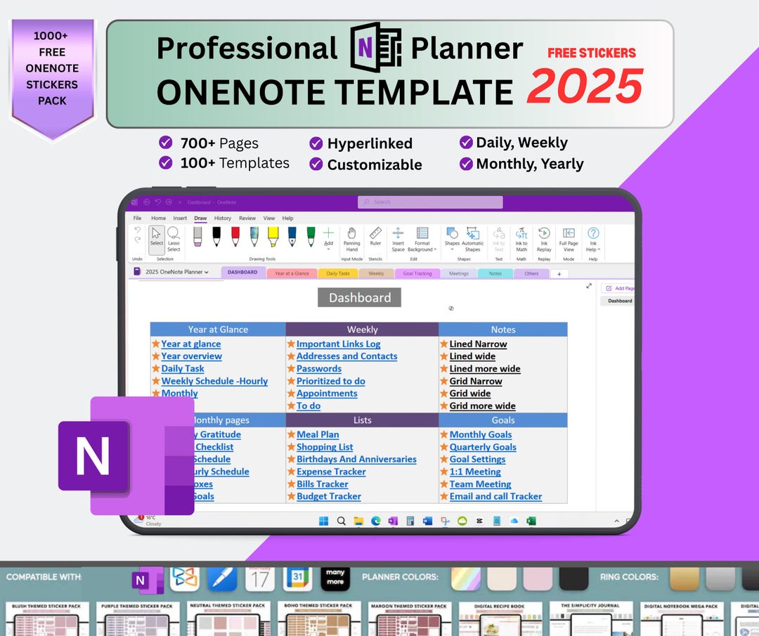 Project Management Onenote Templates Pack, Business Planner Work ...