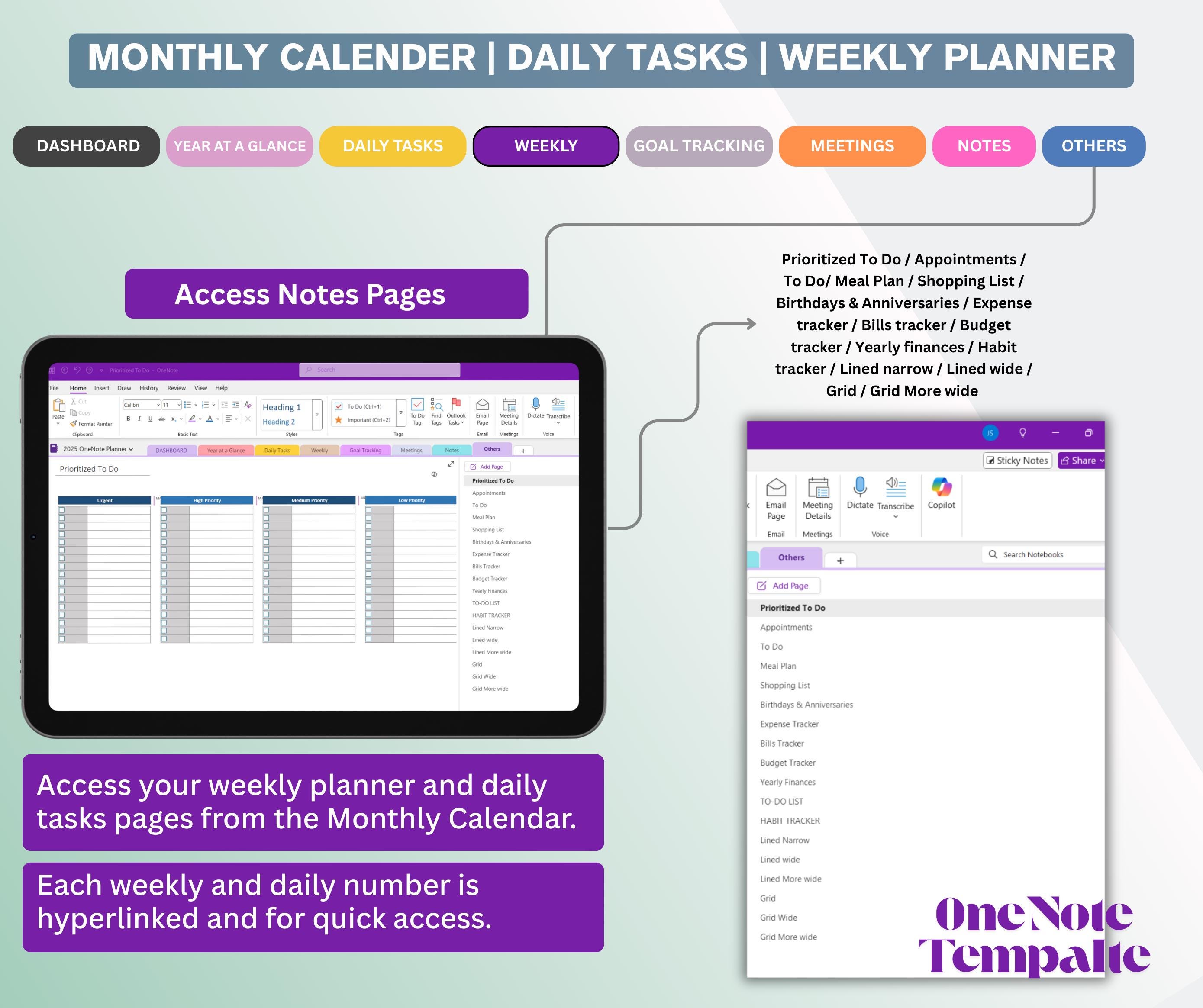 Project Management Onenote Templates Pack, Business Planner Work ...