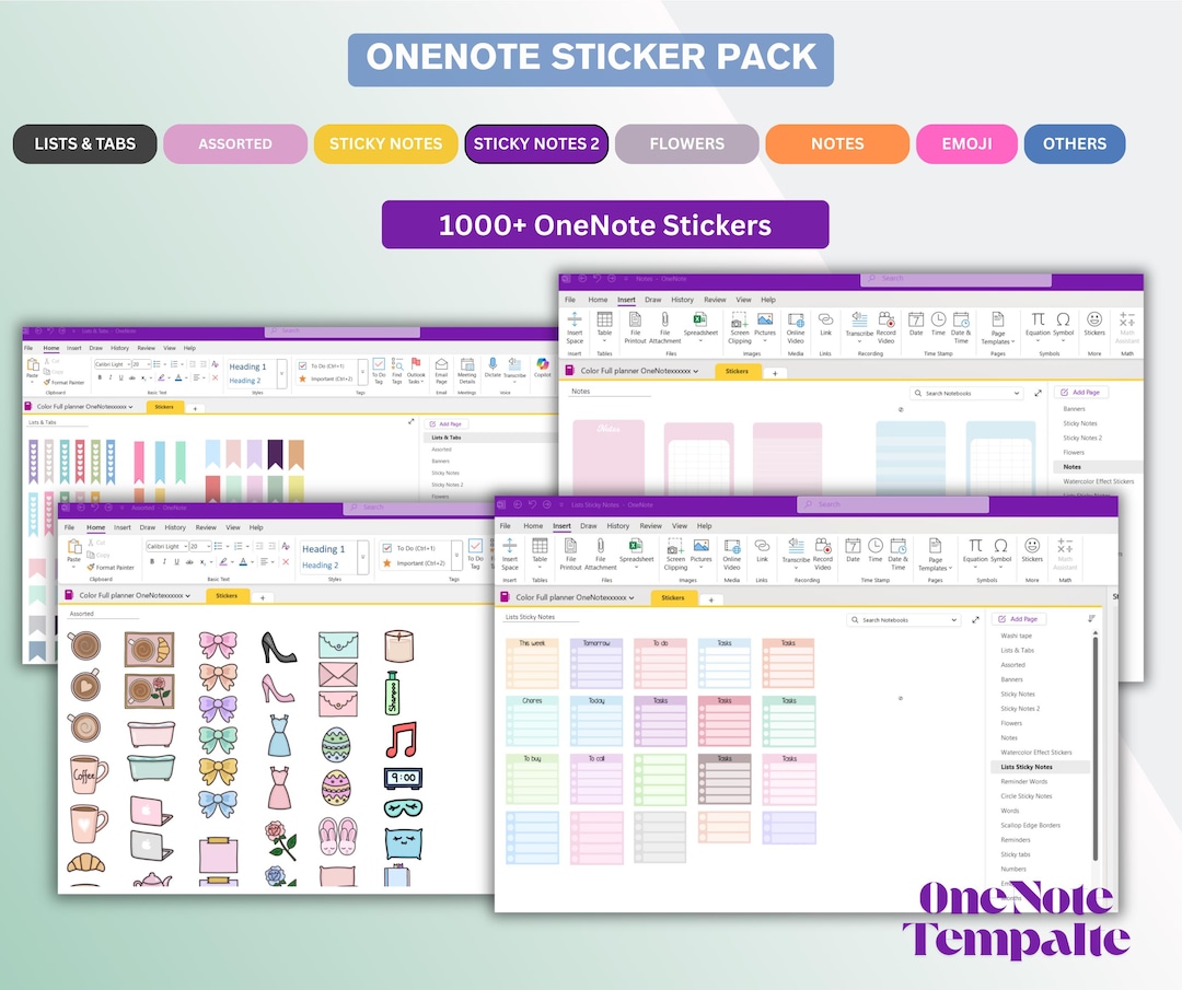 Onenote Digital Stickers, Mood, Holiday Stickers, Onenote Stickers ...
