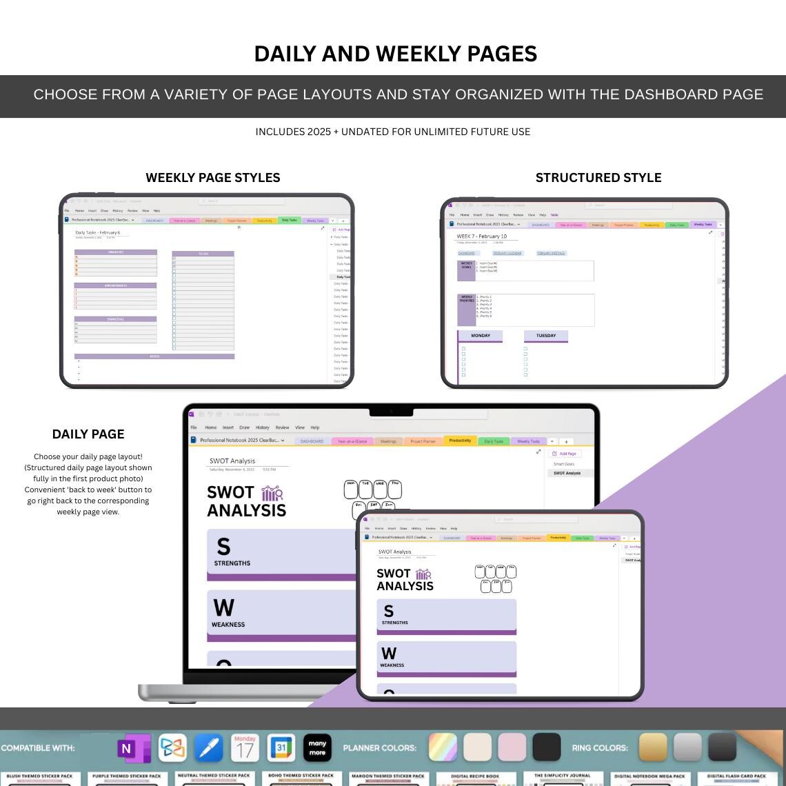 Onenote Planner 2025 Professional One Note Template for Project ...