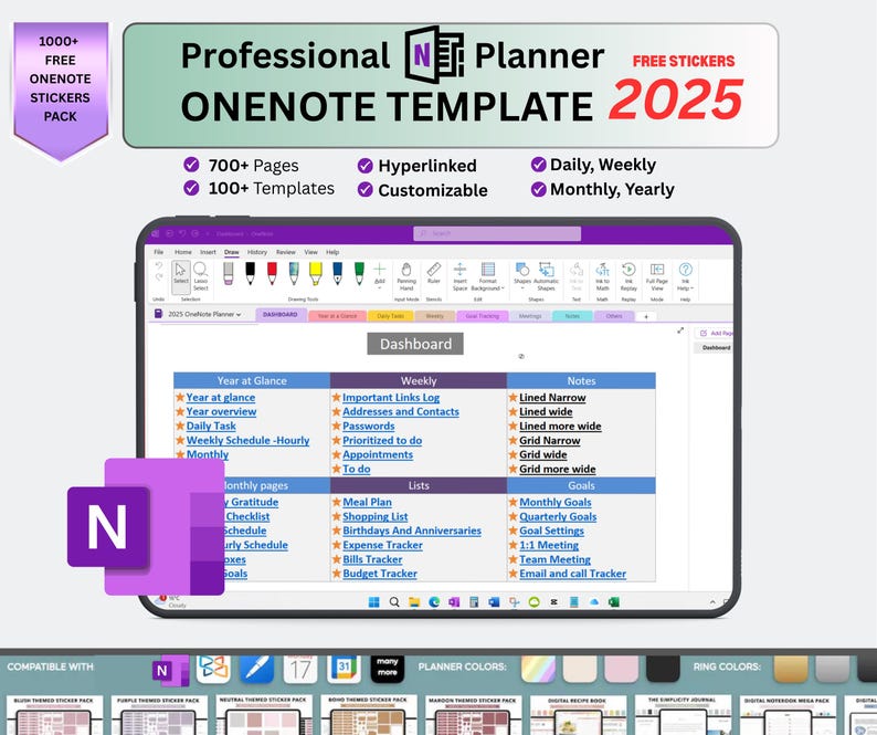 Project Management Onenote Templates Pack, Business Planner Work ...