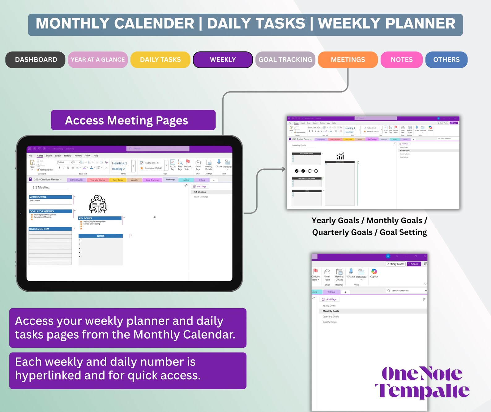 Project Management Onenote Templates Pack, Digital Business Planner ...