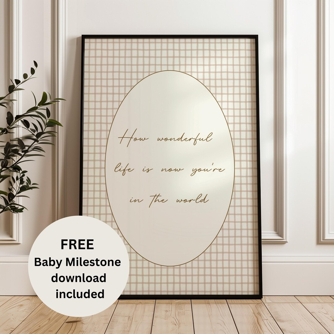 Quote Wall Art Print, Typography Printable Decor, Gingham Vintage Wall ...