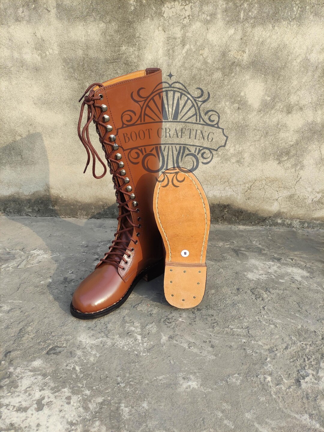 Handmade SA Officer Leather Knee High Boot. Boot, Military Boot, SA ...