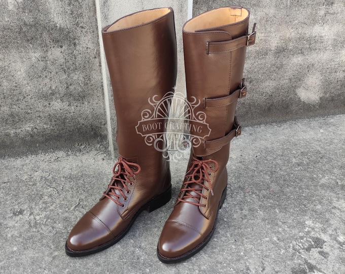 Handmade US M40 Cavalry Officer Boot With 3 Buckles. Boot, Leather Boot ...