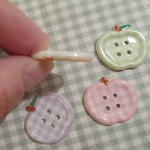 Pastel Apple Buttons: 1" Dollhouse Plates, Sewing Project - Set of 5 - Etsy