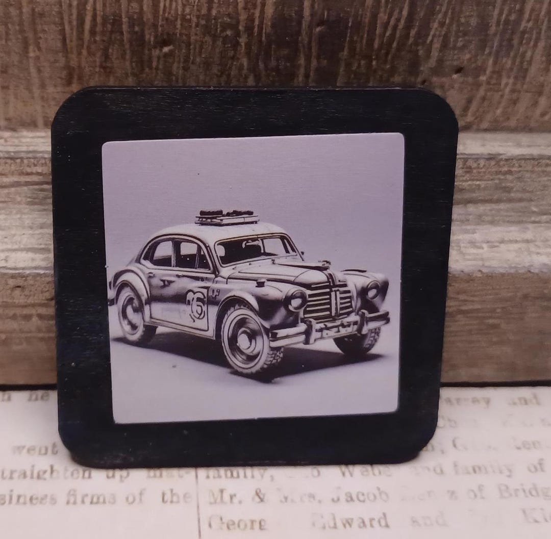 Miniature Monochromatic Car Wall Art: Modern Dollhouse Decor (2"x2") - Etsy