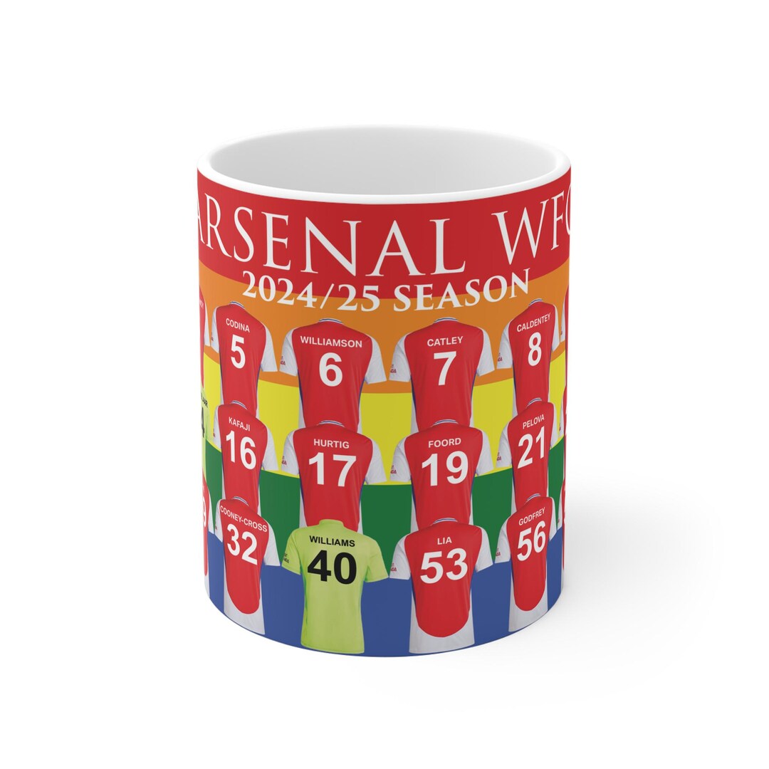 Arsenal Women Squad Home Kit Mug Rainbow - Etsy