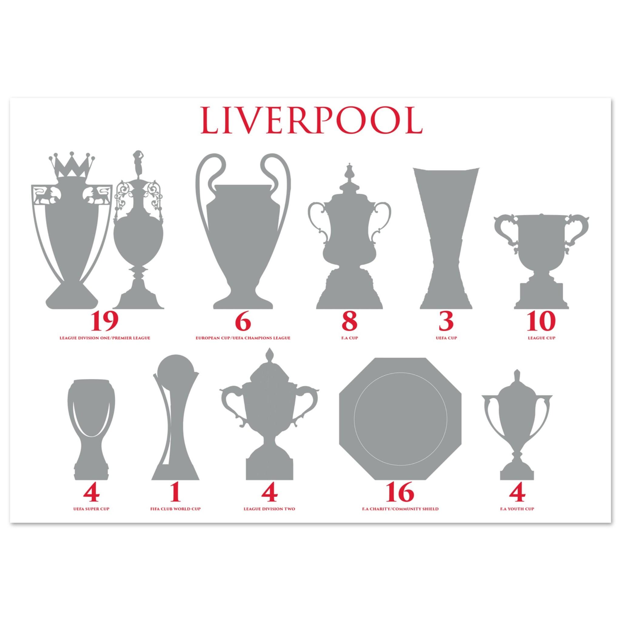 Liverpool Trophies Poster - White - Etsy