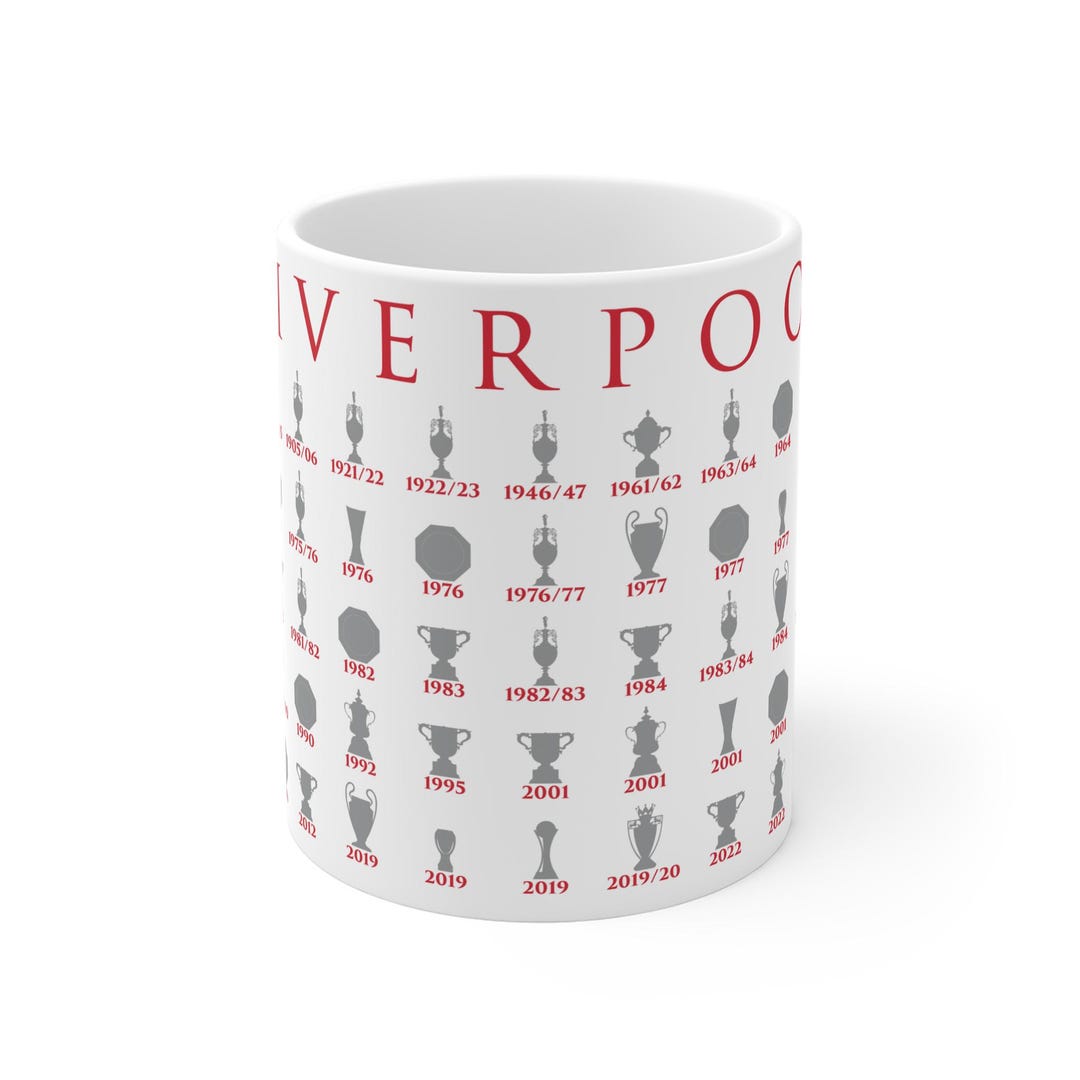 Liverpool Trophies Collection Mug White - Etsy