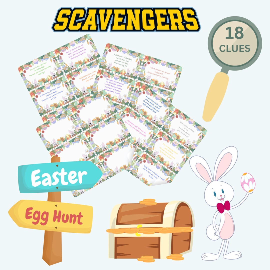Indoor Easter Egg Hunt Printable INSTANT DOWNLOAD Editable Easter ...
