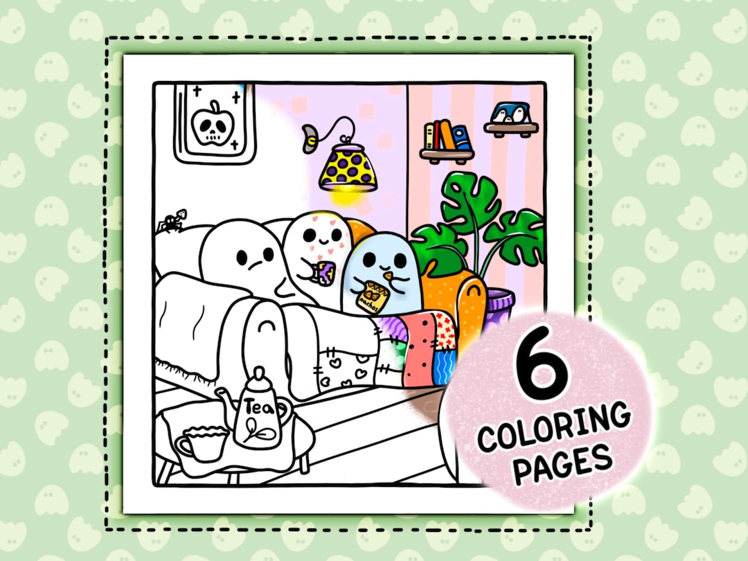 Spooky Cuties: Halloween Bold and Easy Coloring Pages for Adults | 6 ...