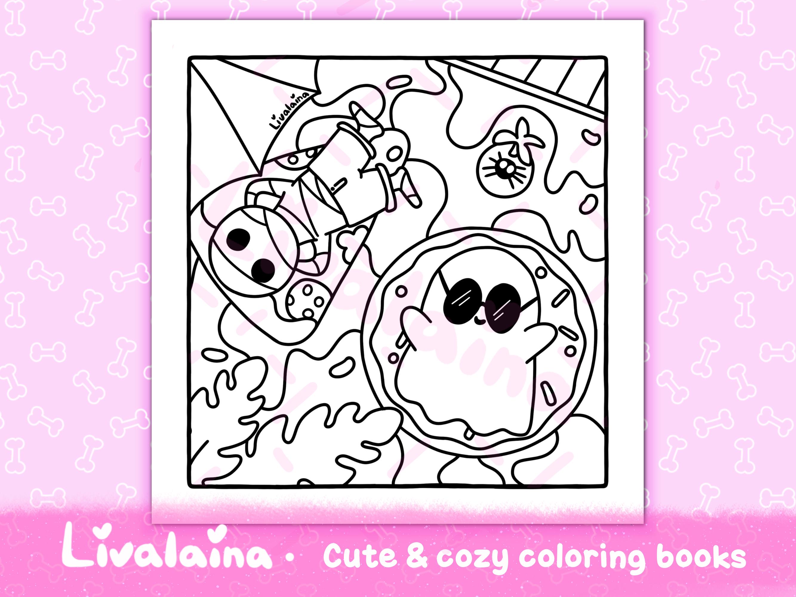 Spooky Cuties: Adorable Creepy Creatures in Cozy Hygge Moments Coloring ...