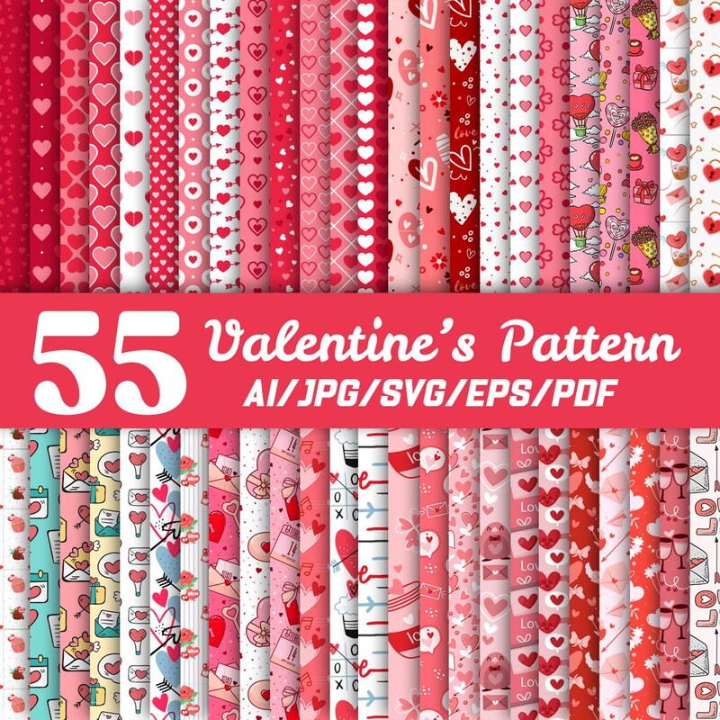 Valentine Digital Paper - Etsy