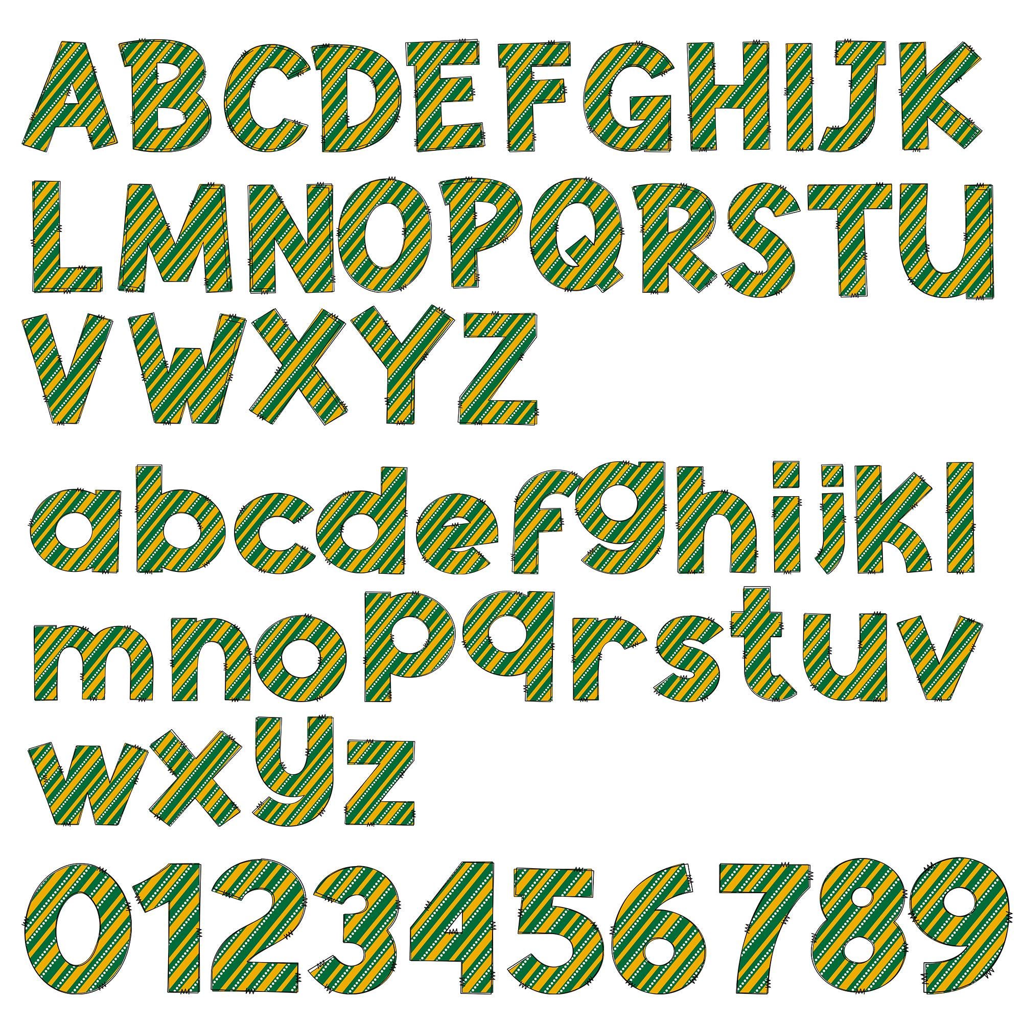 St Patrick's Day Doodle Alphabet Bundle, St Patrick's Letters, Numbers ...