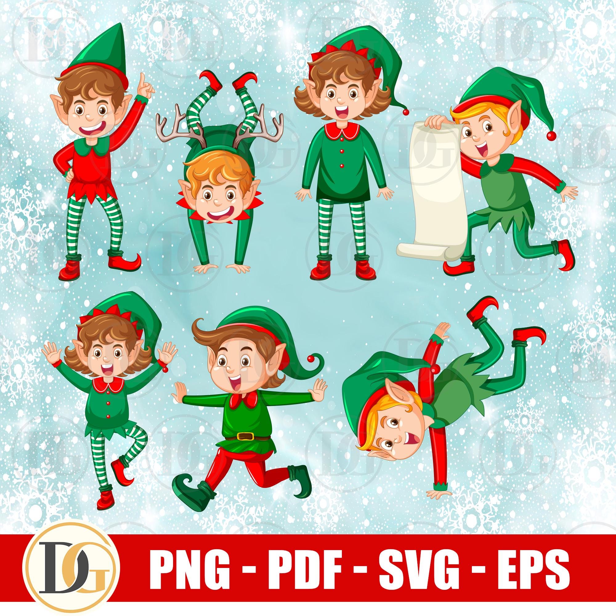 Elf Alphabet&numbers Clipart, Merry Christmas Elf, Christmas PNG ...