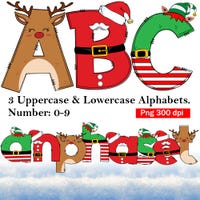 Christmas Alphabet, Santa Hat Alphabet, Letters Png, Alphabet Png ...