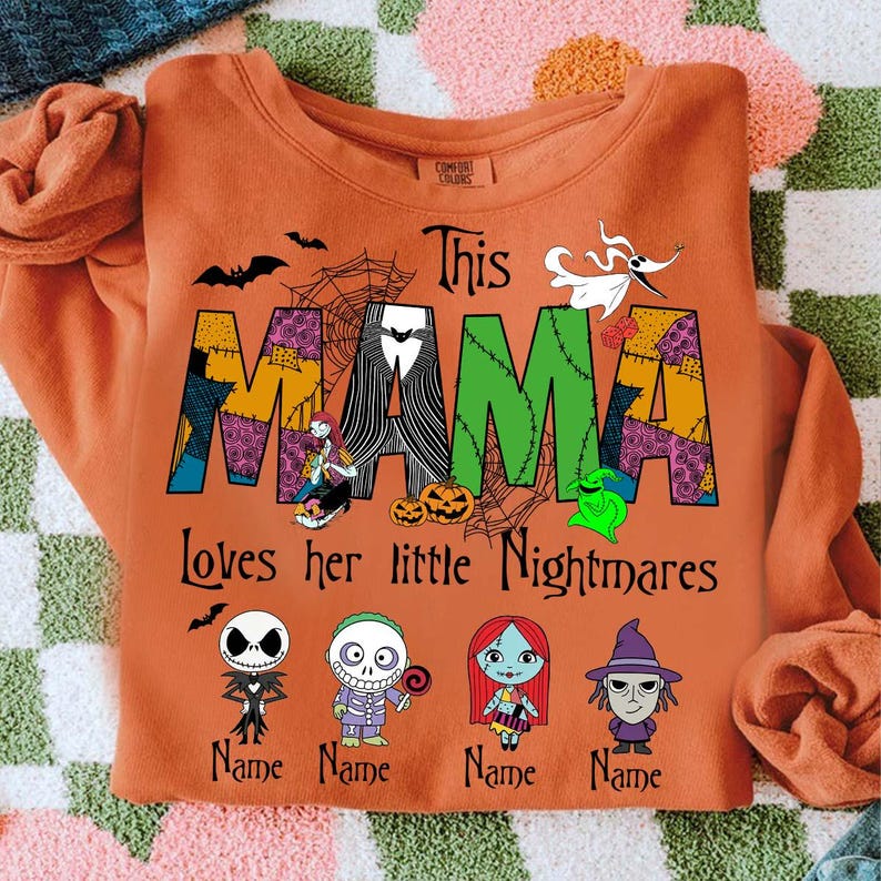 This Mama Loves Her Nightmares PNG, Custom Spooky Mama Halloween PNG ...