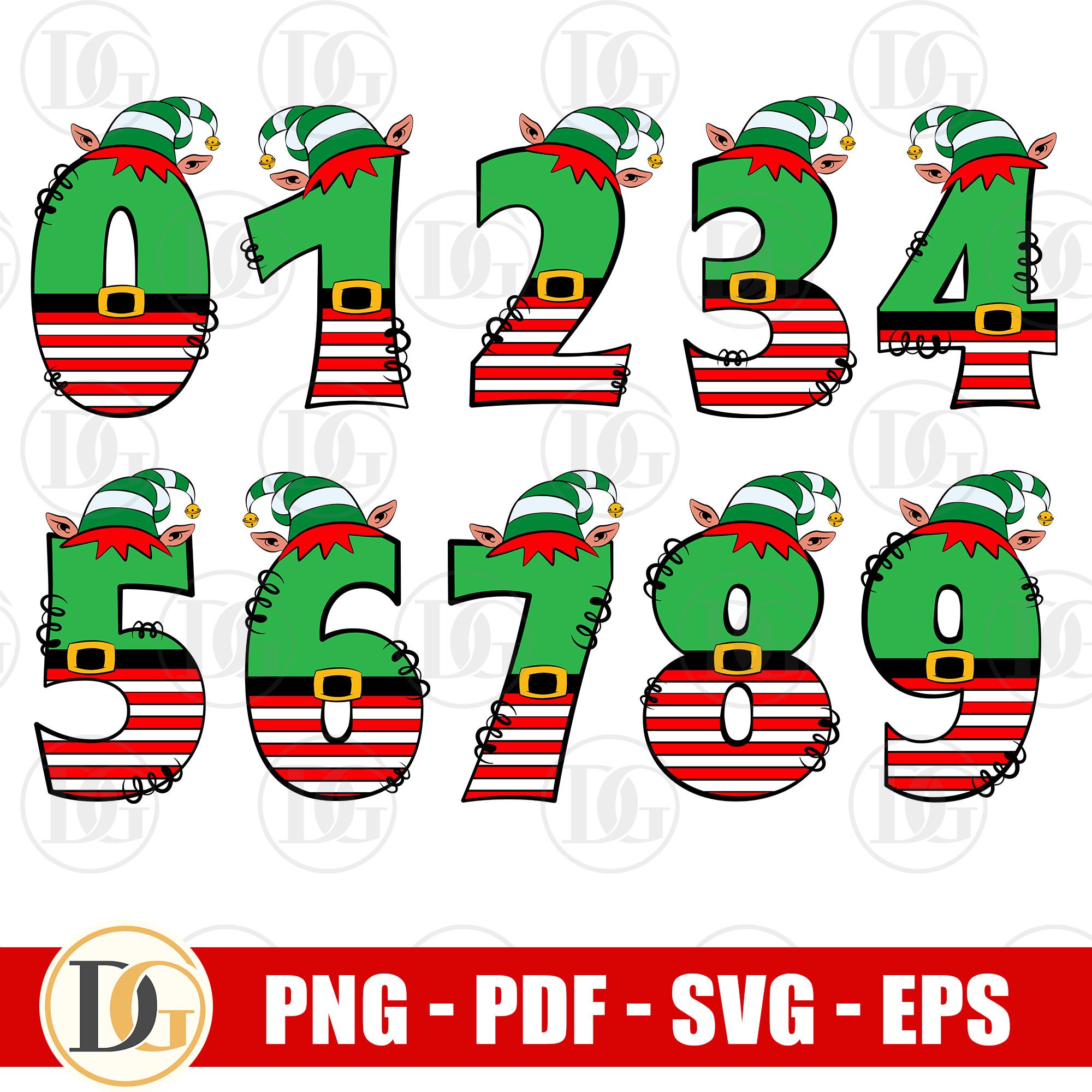 Elf Alphabet&numbers Clipart, Merry Christmas Elf, Christmas PNG ...