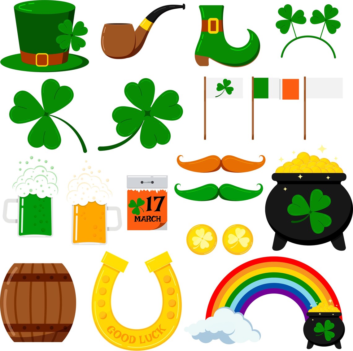 St Patrick's Day Doodle Alphabet Bundle, St Patrick's Letters, Numbers ...