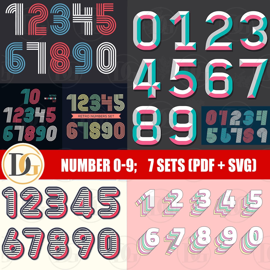 Numbers SVG Bundle, Numeral Numbers Svg, Counting Numbers Svg, Number ...